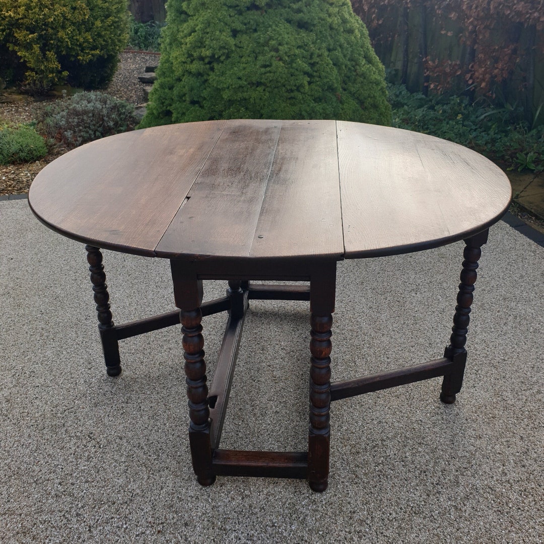 Antique Oak Gateleg Dining Table - Etsy