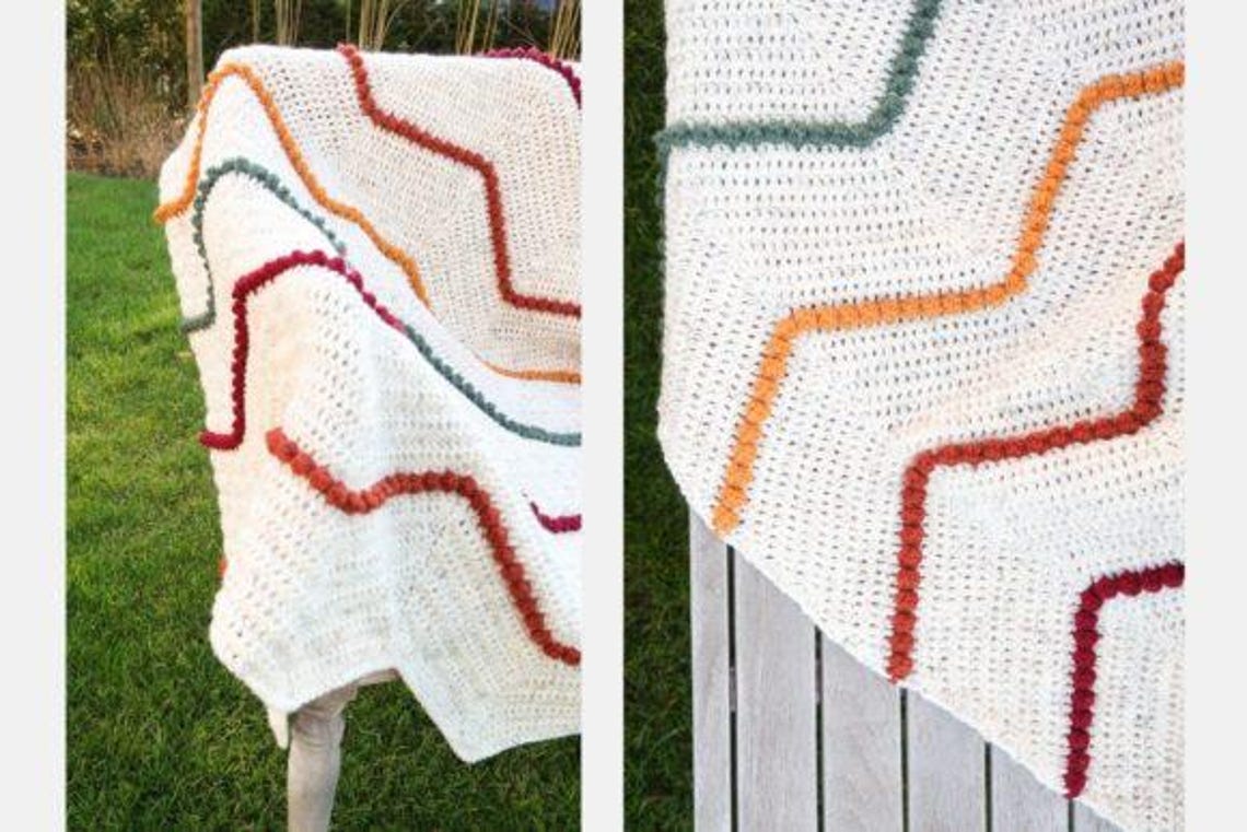 Zany Zigzag Blanket Crochet Pattern, PDF Download, Cozy Chevron Ripple ...
