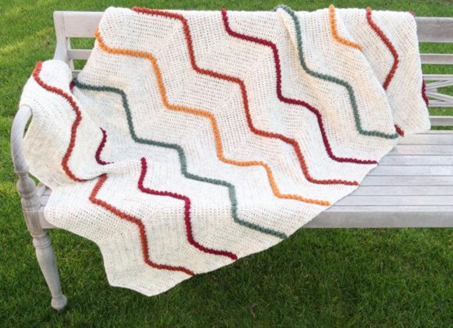 Zany Zigzag Blanket Crochet Pattern, PDF Download, Cozy Chevron Ripple ...