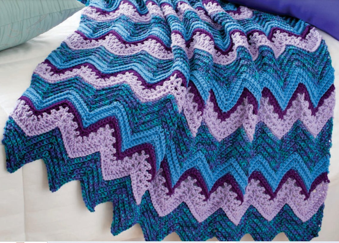 Crochet Pattern Wave Afghan Blanket Crochet Pattern PDF - Etsy