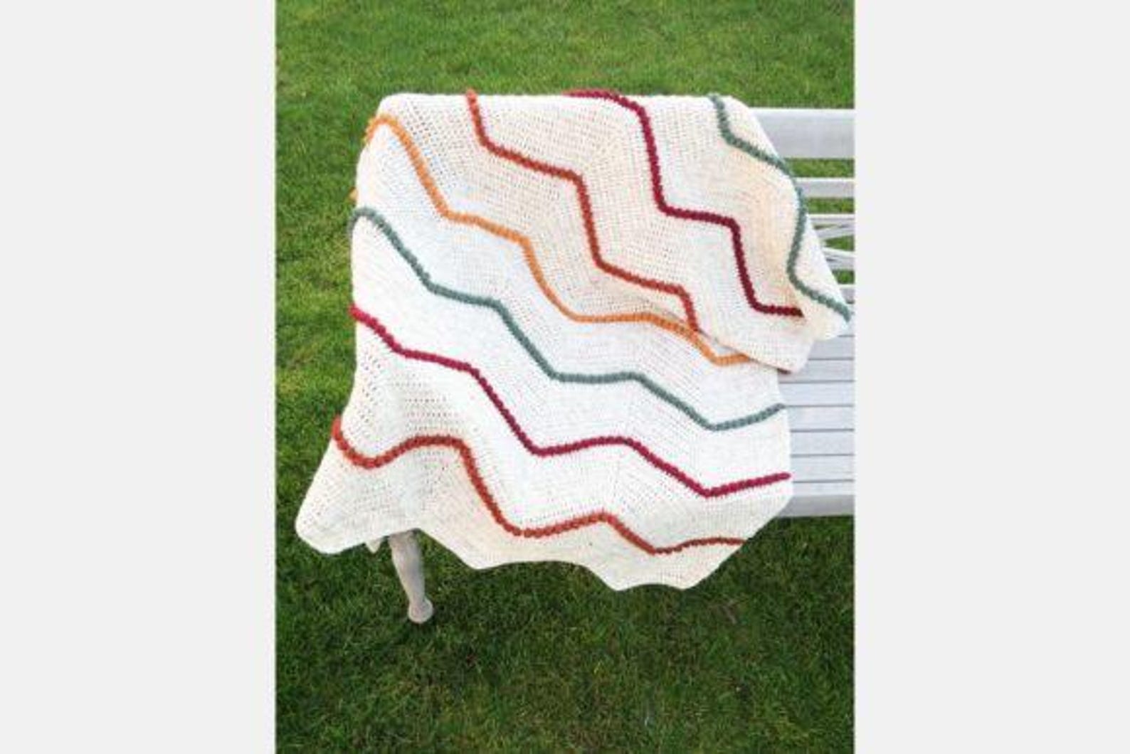 Zany Zigzag Blanket Crochet Pattern, PDF Download, Cozy Chevron Ripple ...
