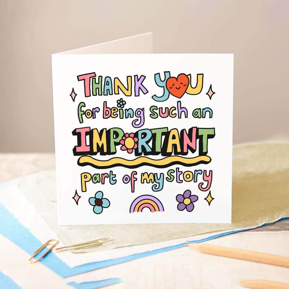 Thank You for Being Part of My Story Card, Teacher Thank You Greeting ...