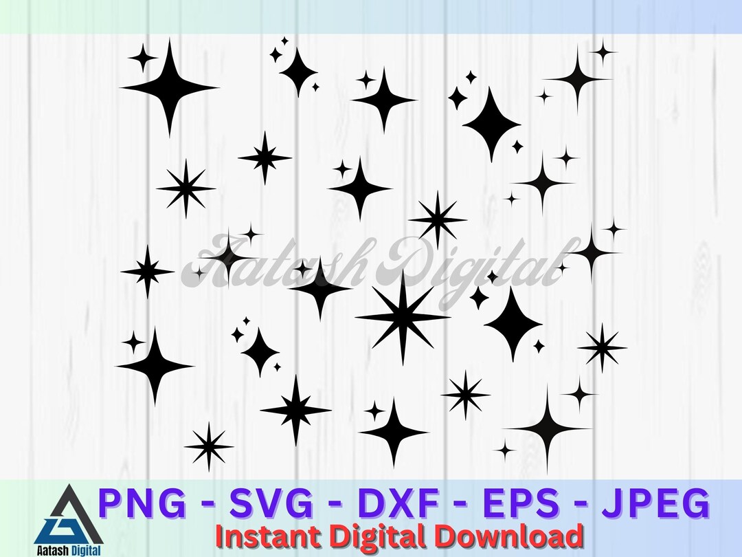 Sparkle Star Svg Png Jpg Eps Dxf Instant Download Sparkle - Etsy