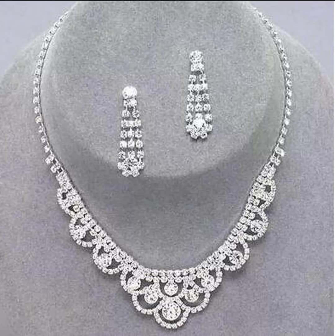 Women Necklace Set, Ladies Silver Jewelry, Earrings, Party Wear, Free ...