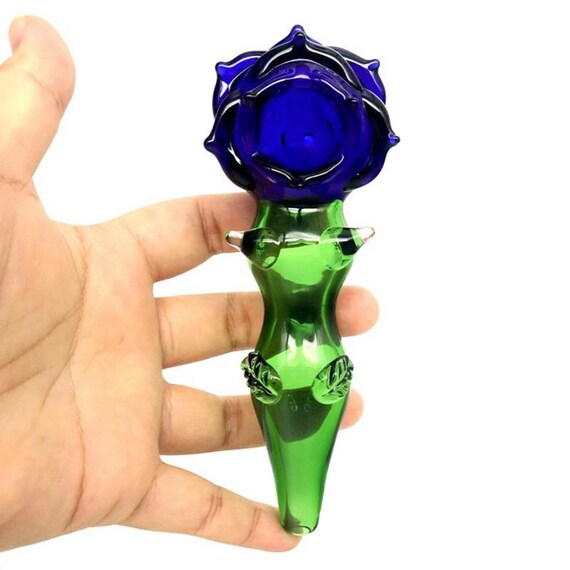 Rose Flower Glass Hand Pipe - Etsy