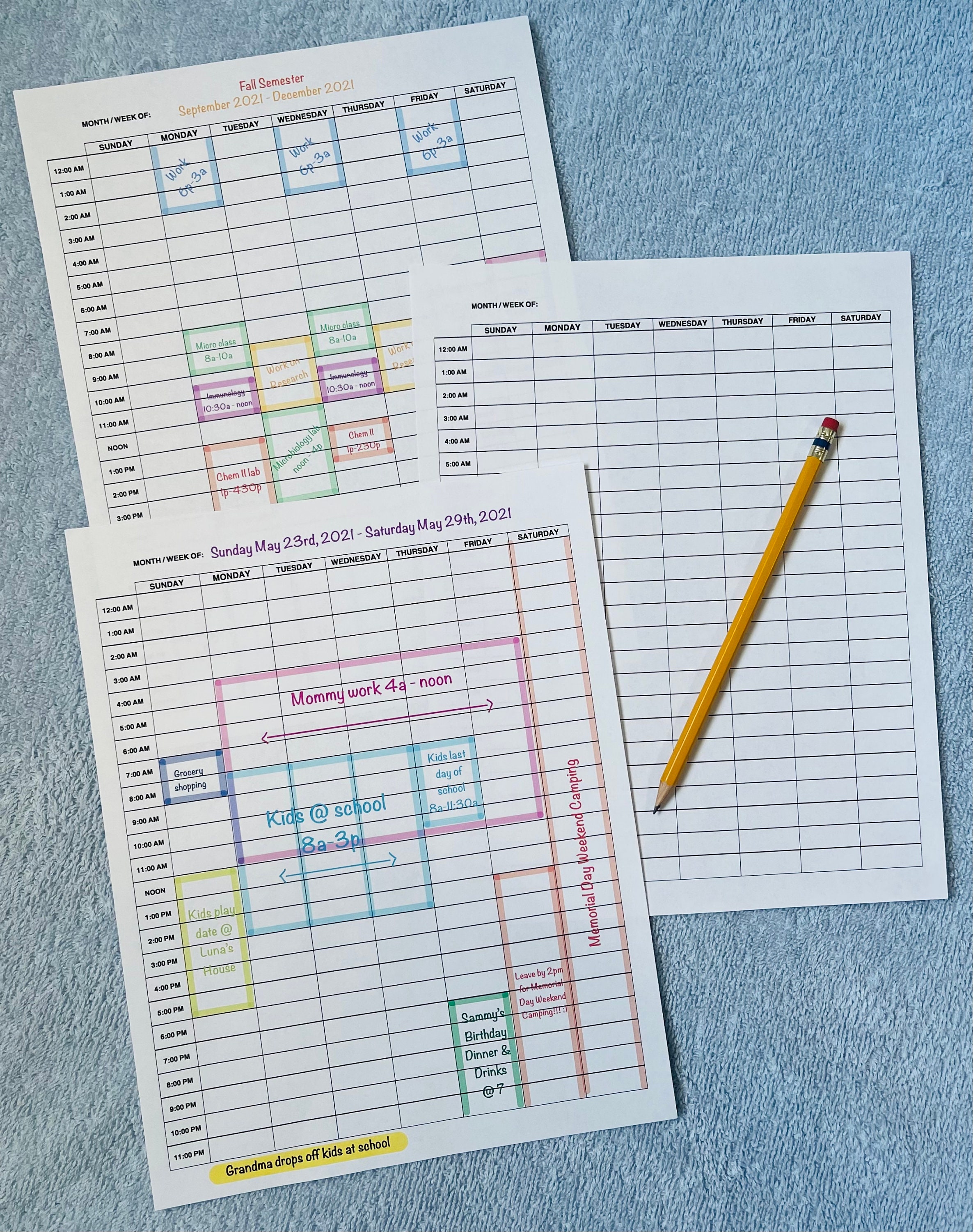 24 Hour - Hourly Weekly Schedule | Night Shift Schedule | Night Shift ...