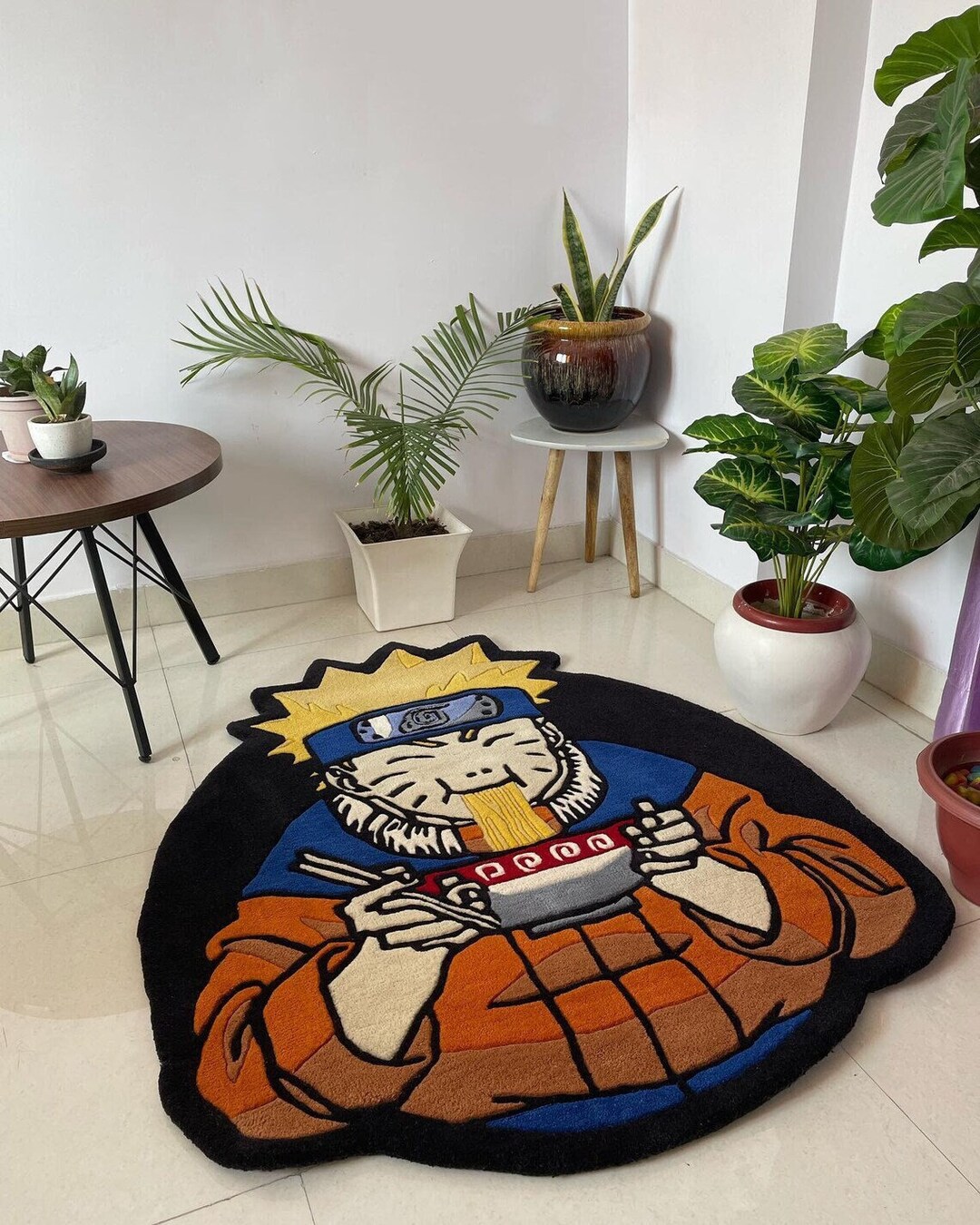 Naruto Anime Face Cartoon Shape Rug Designer Hand Tufted - Etsy