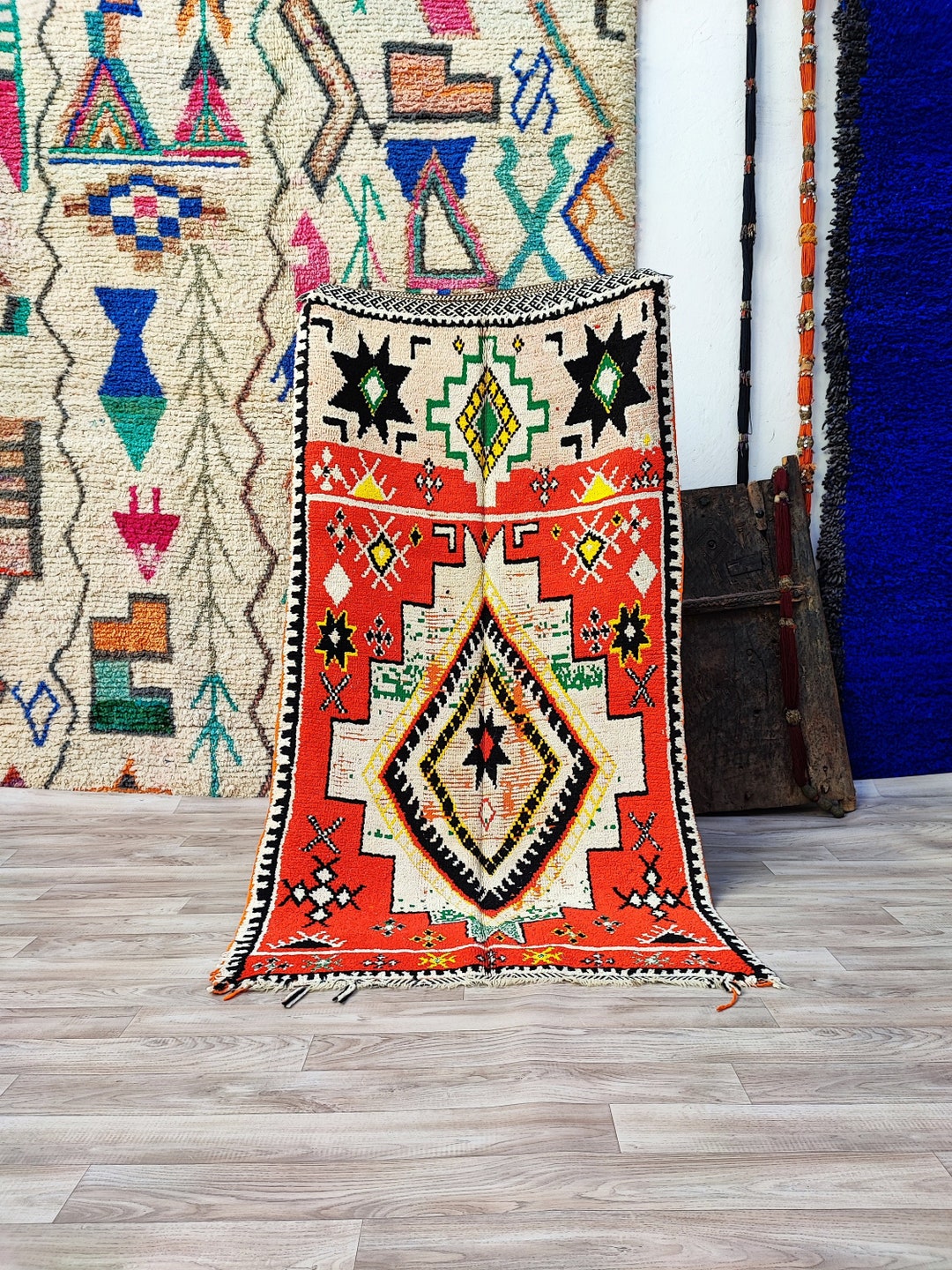 Vintage Orange Rug , Berber Area Rug, Rug 5x3 Feet - Etsy