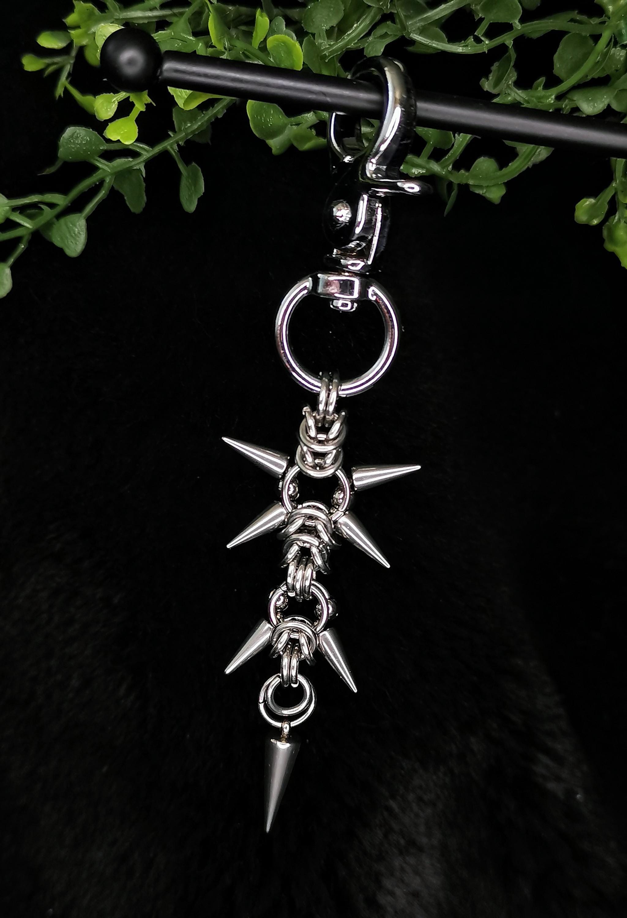 Spiked Chainmail Keychain: Handmade Goth Punk Bag Charm, Durable ...