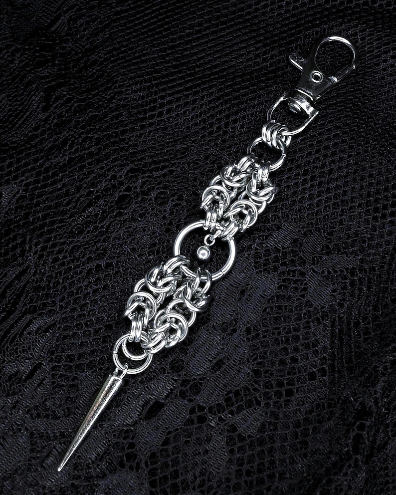 Spiked Chainmail Keychain: Handmade Goth Punk Bag Charm, Durable ...
