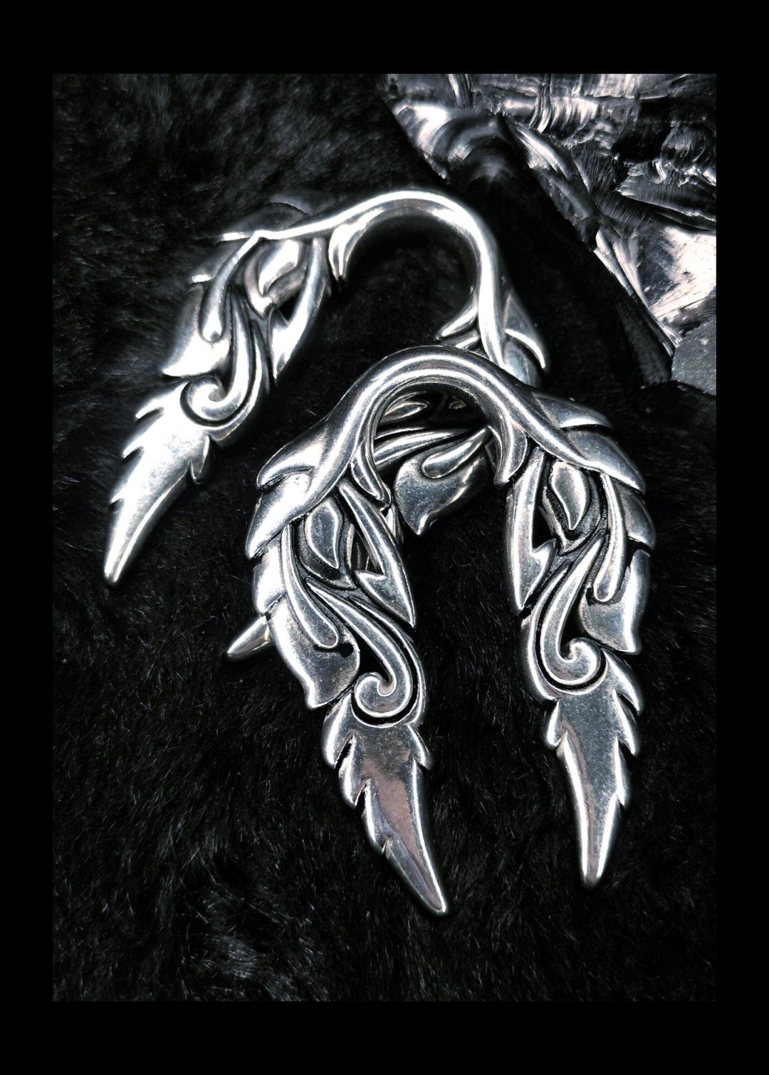 Angel Wing Ear Weights: Silver Dangle Plugs, Plug Ear Gauges, Punk Goth ...