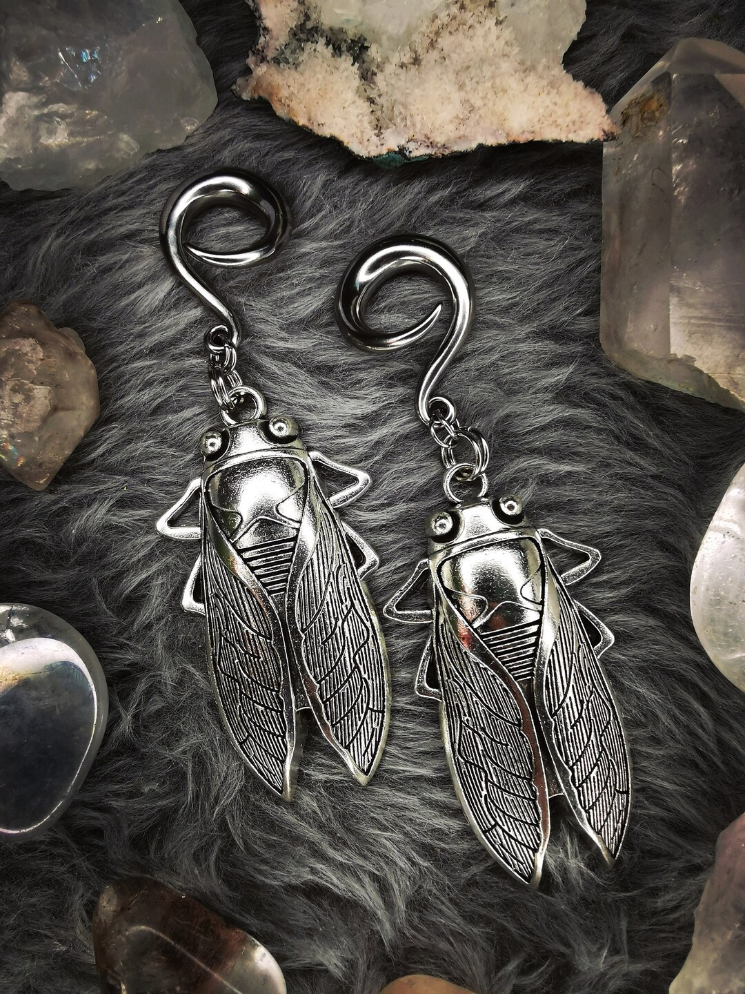 Oversized Cicada Ear Weights: Stainless Steel Plugs, Hypoallergenic ...