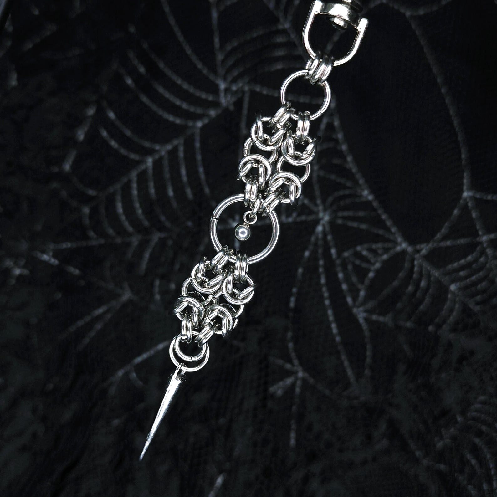 Spiked Chainmail Keychain: Handmade Goth Punk Bag Charm, Durable ...