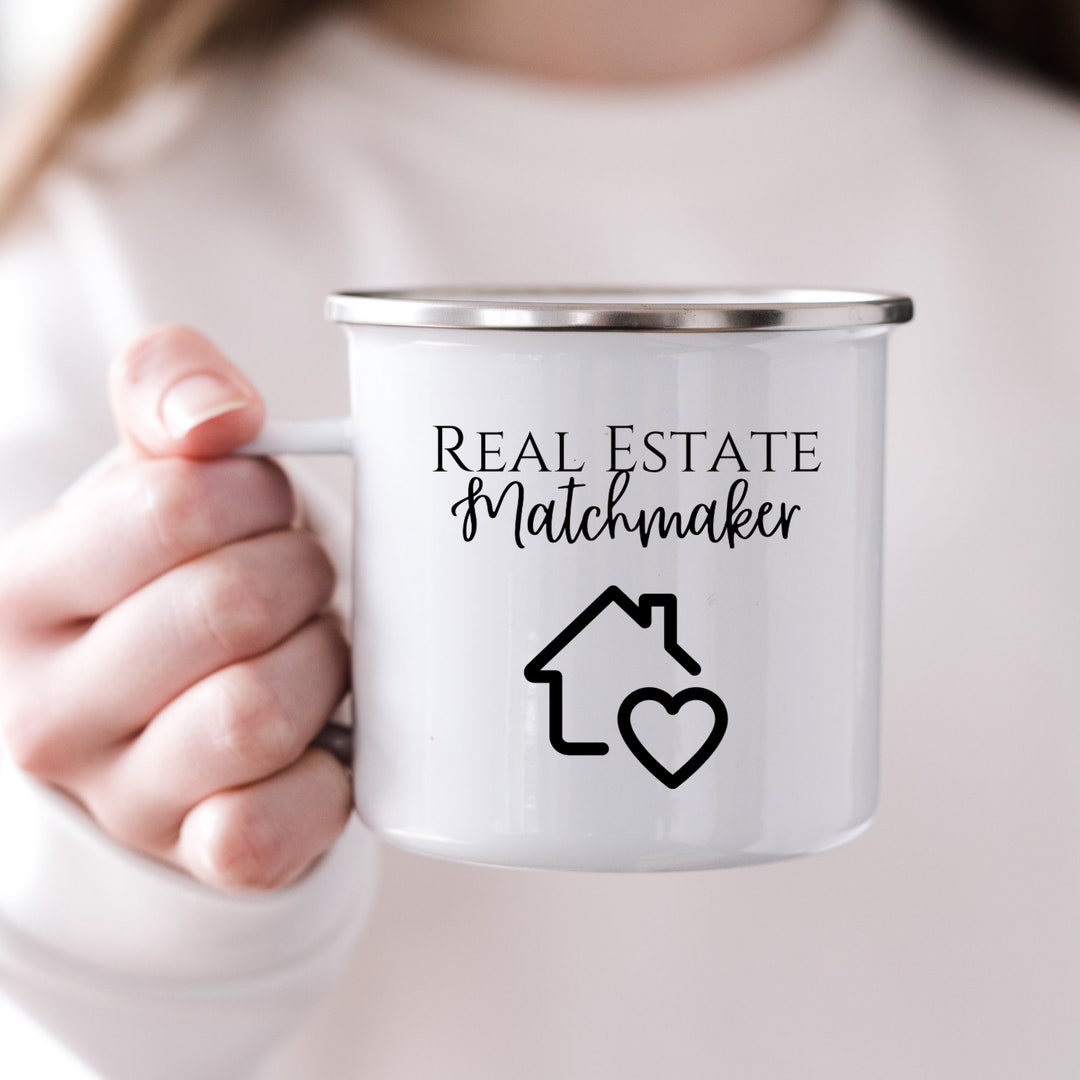 Real Estate Matchmaker Enamel Coffee Mug, Realtor Marketing, Real ...