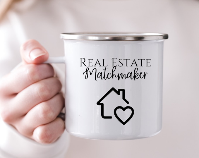 Real Estate Matchmaker Enamel Mug, Realtor Gift - Etsy
