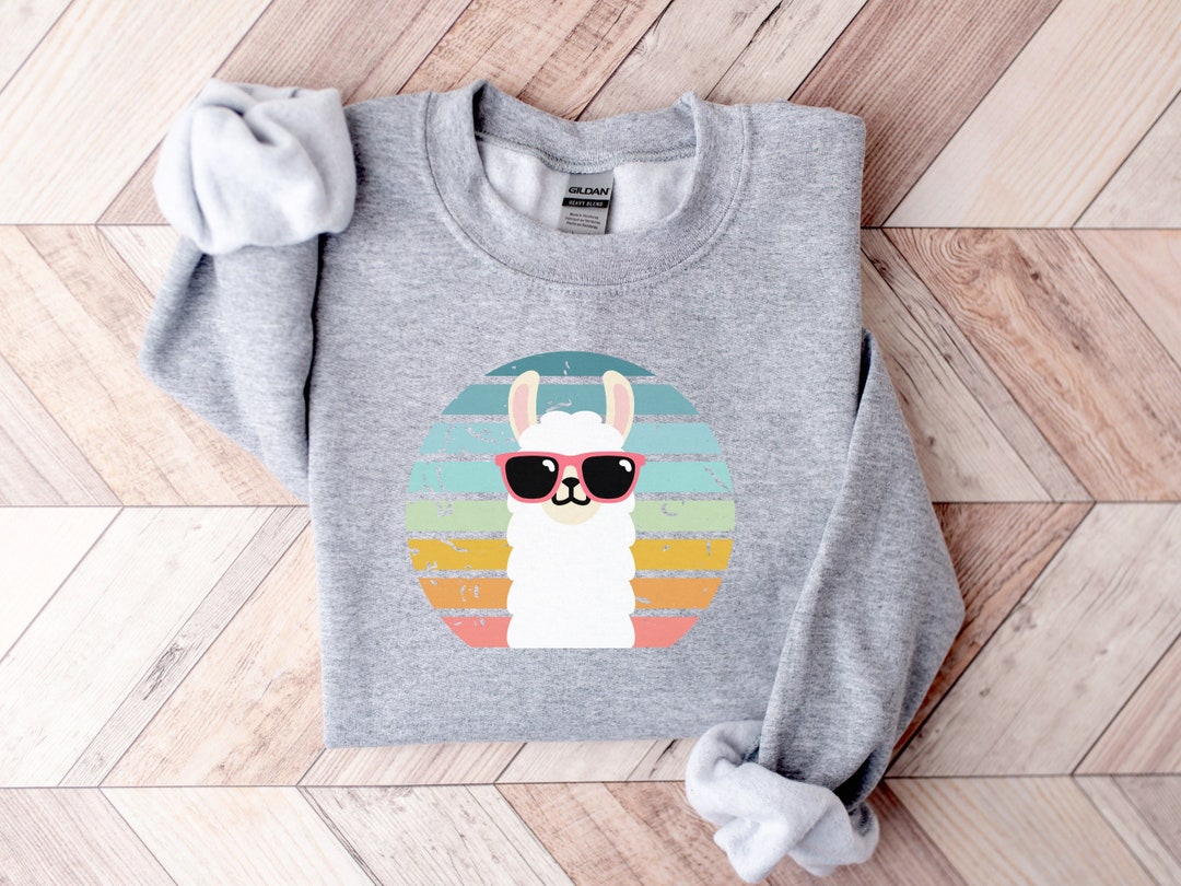 Cool Llama Mama Oversized Vintage Style Sweatshirt, Vintage Retro Style ...