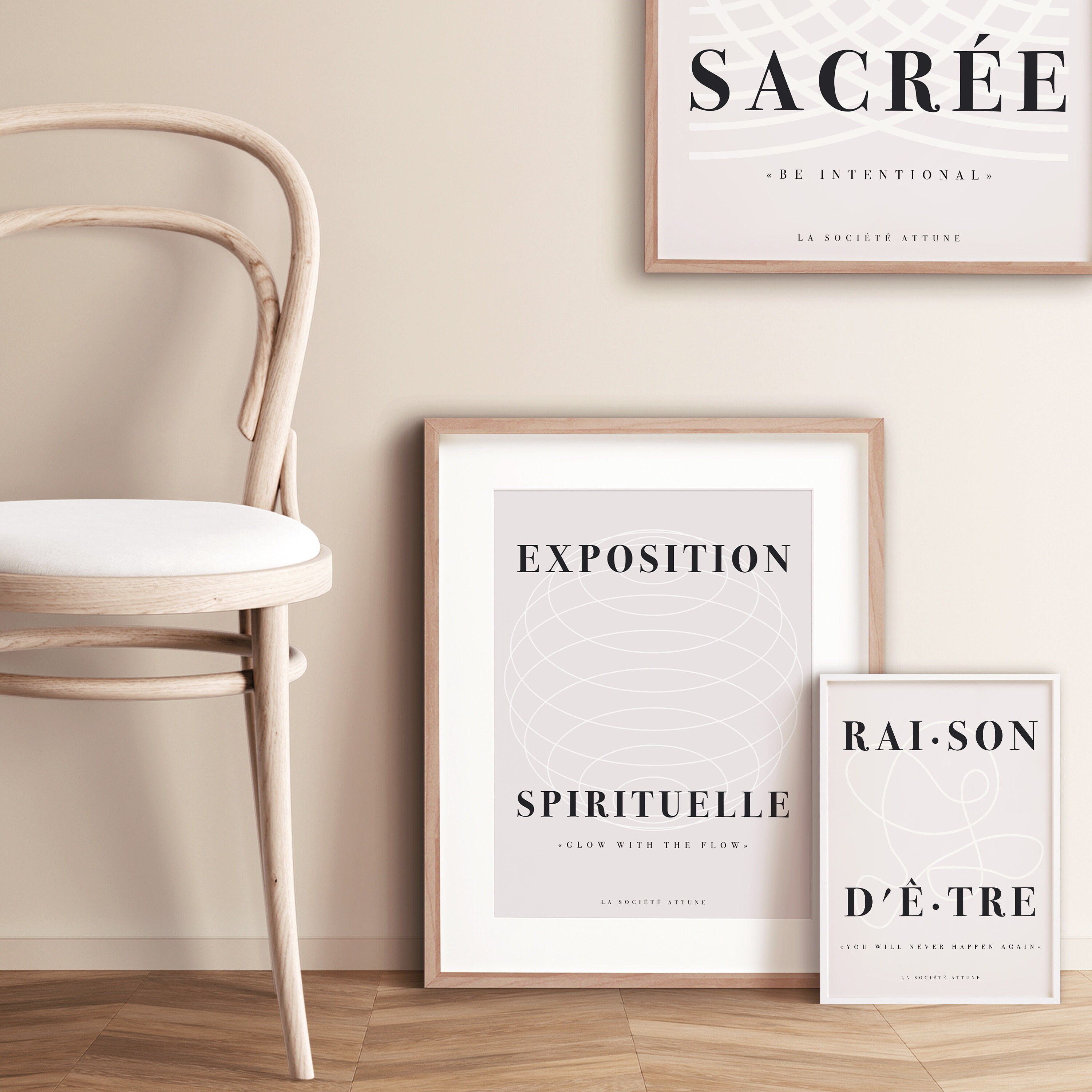 Digital Abstract Art Typography Wall Print Sacred Geometry Set of 3 ...