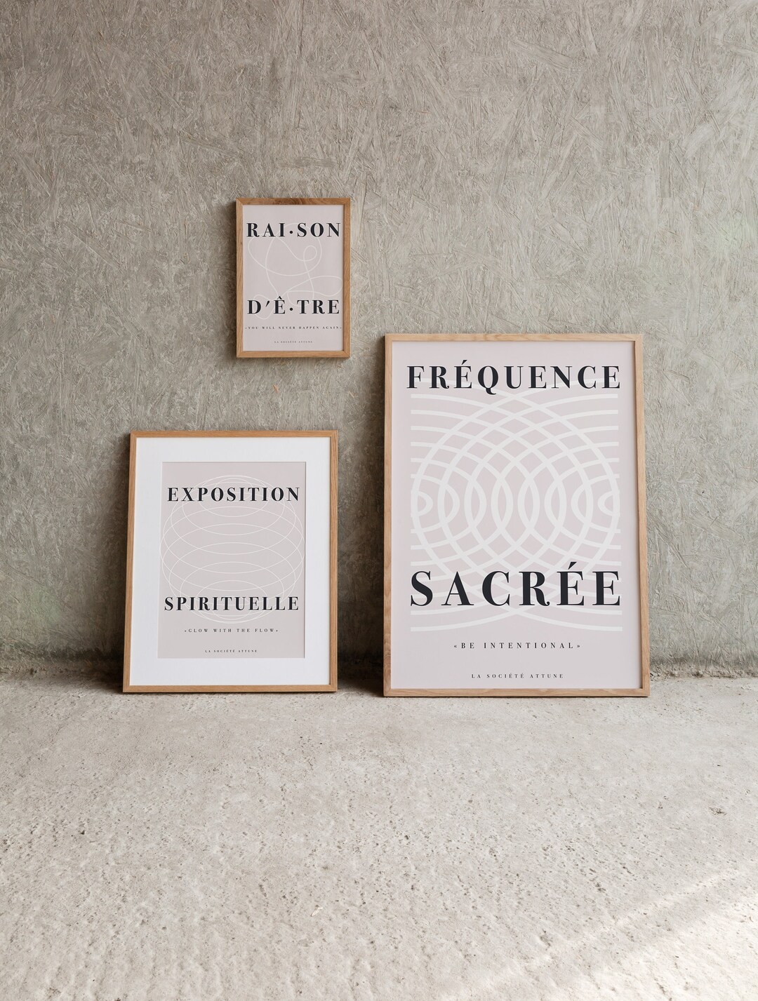Digital Abstract Art | Typography Wall Print | Sacred Geometry Set of 3 ...