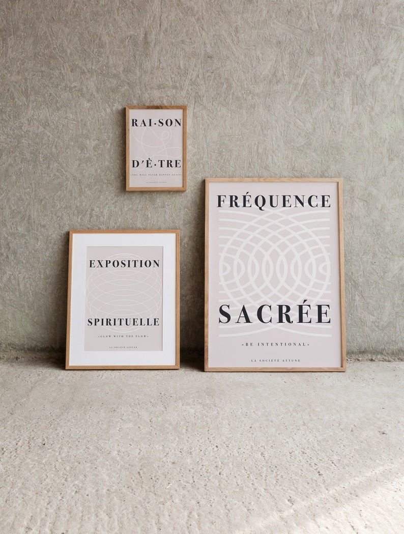Digital Abstract Art | Typography Wall Print | Sacred Geometry Set of 3 ...
