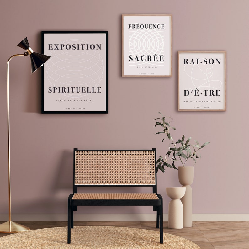 Digital Abstract Art | Typography Wall Print | Sacred Geometry Set of 3 ...