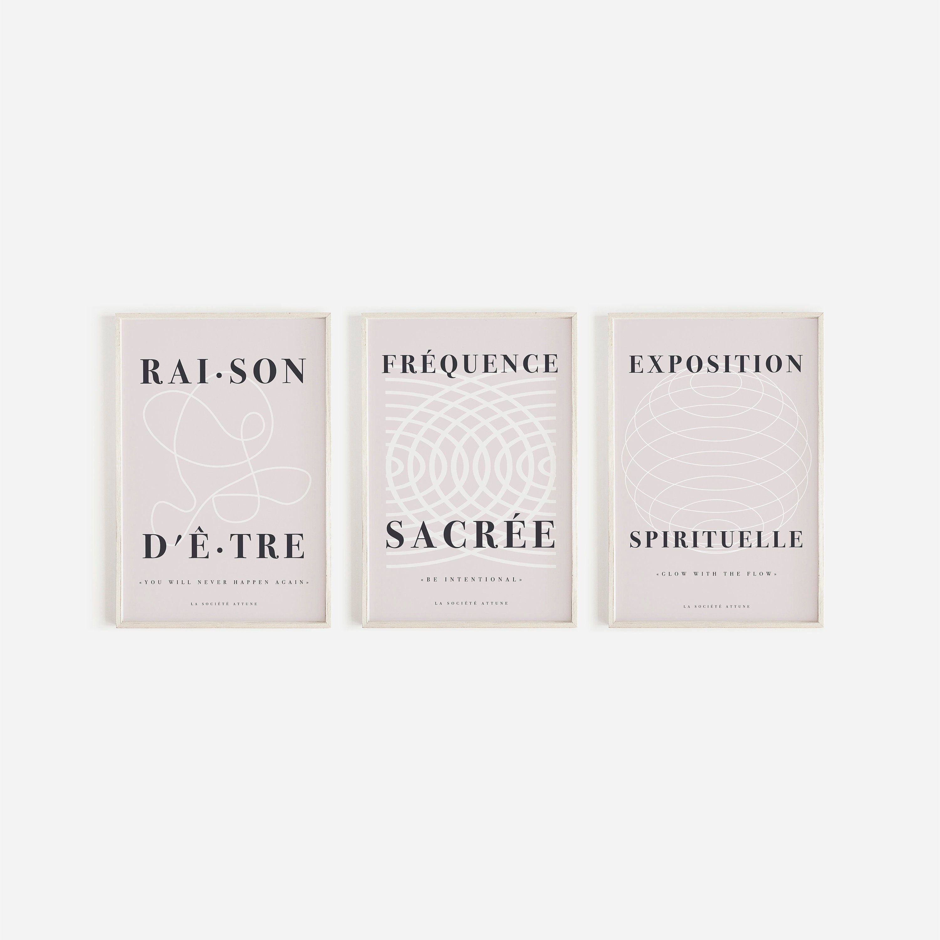 Digital Abstract Art Typography Wall Print Sacred Geometry Set of 3 ...