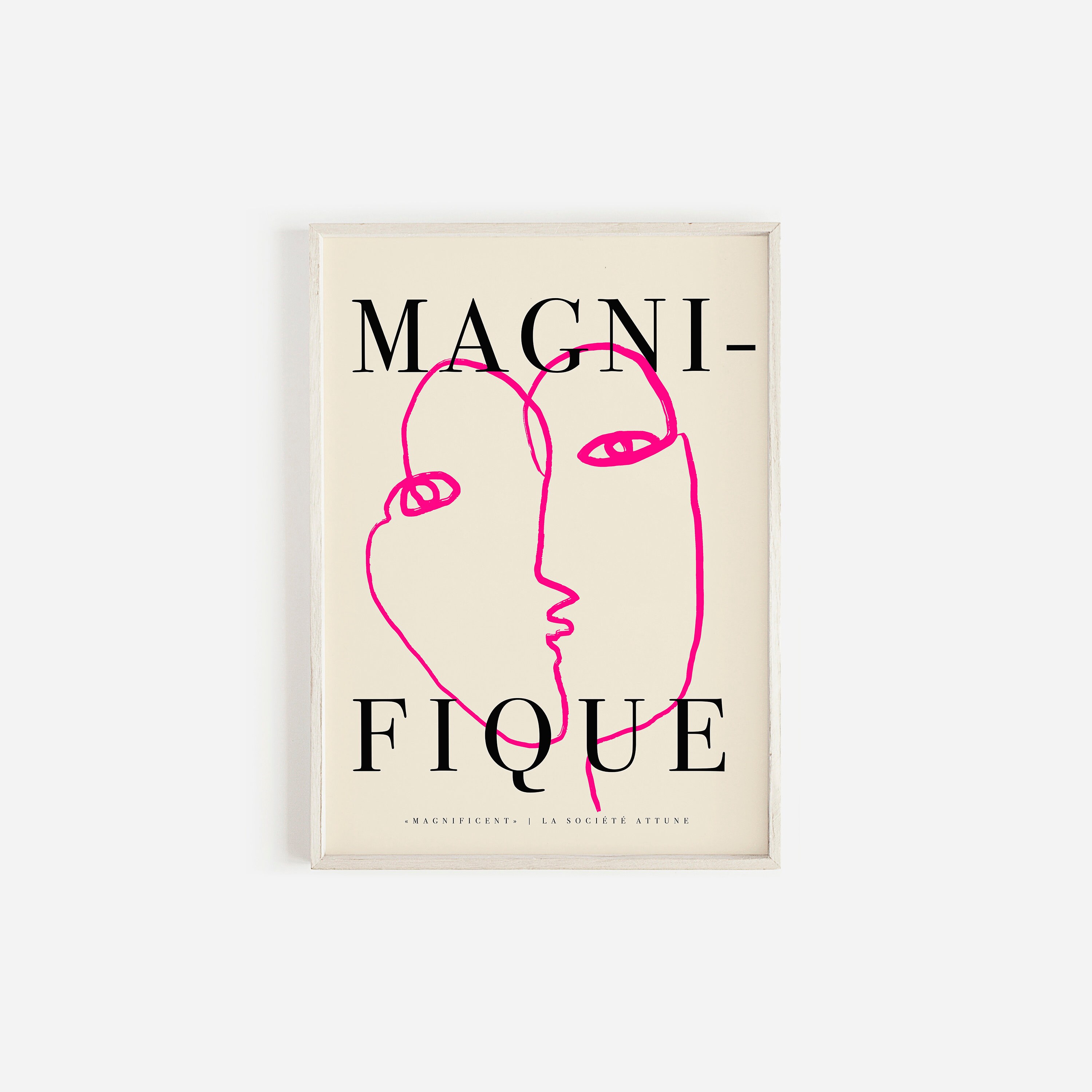 Gallery Wall Prints Set of 9 Hot Pink Minimalist Wall Decor Bundle ...