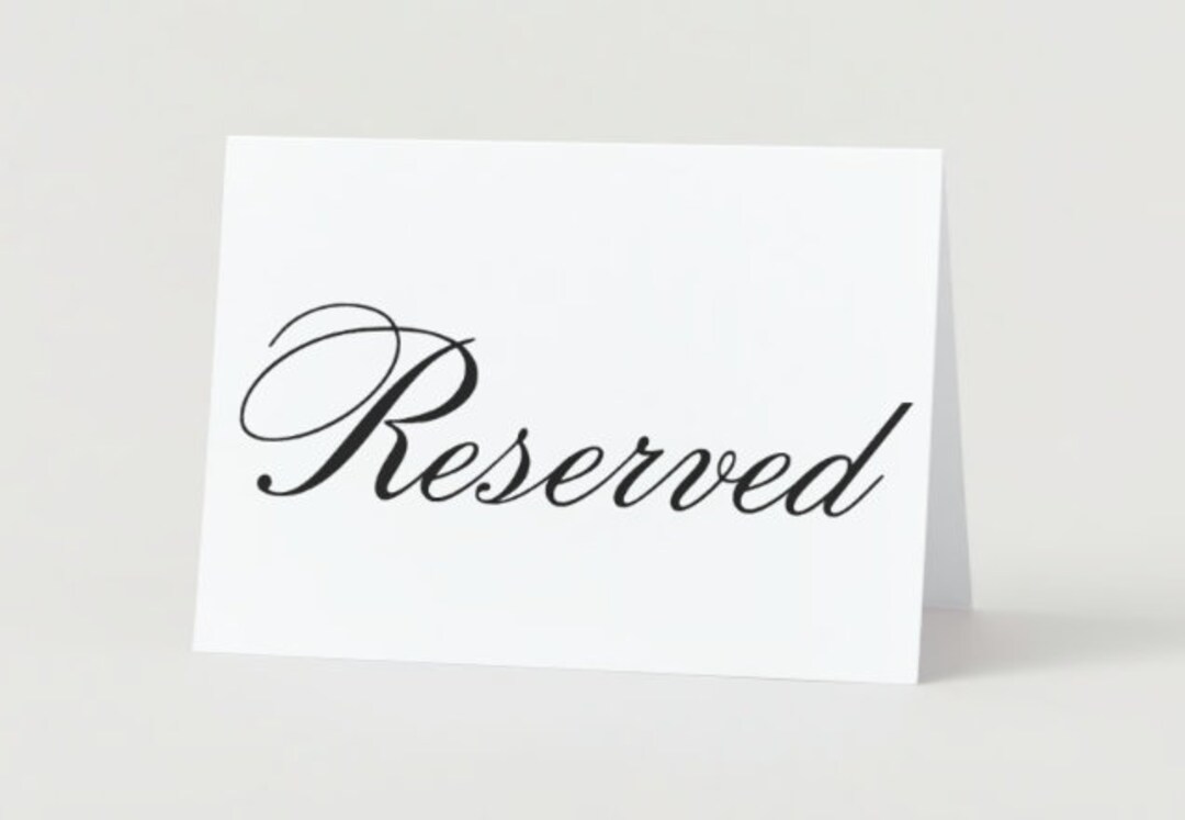 Wedding Signage, Reserved Seating Signs, Flat and Folded Digital Print ...