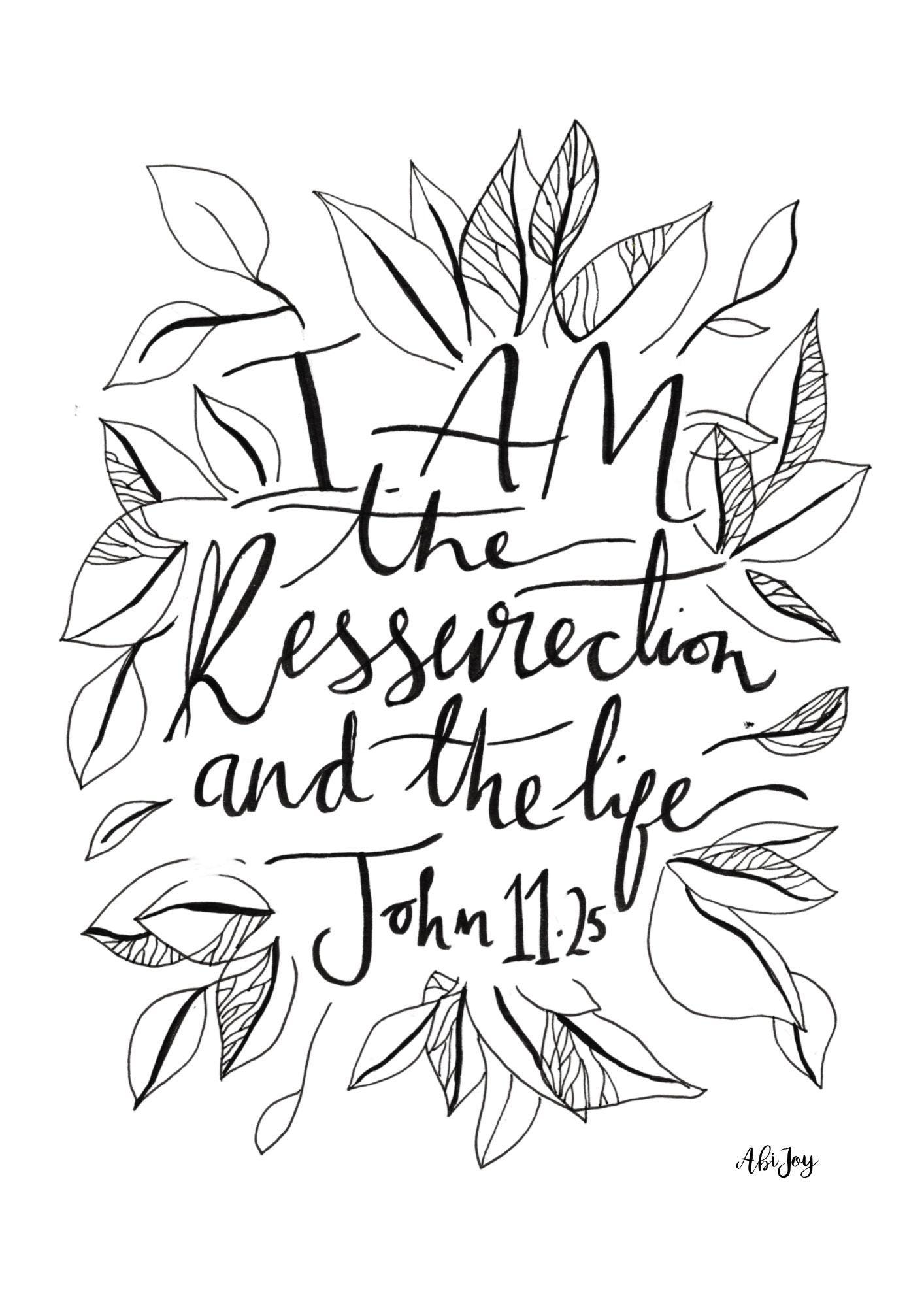 Christian Easter Coloring Pages | Printable | Bible Verse Download - Etsy