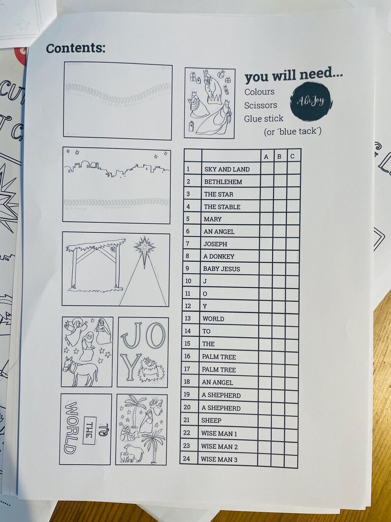 Pdf Advent Activity Pack - Nativity, Colour Cut and Stick, English and ...