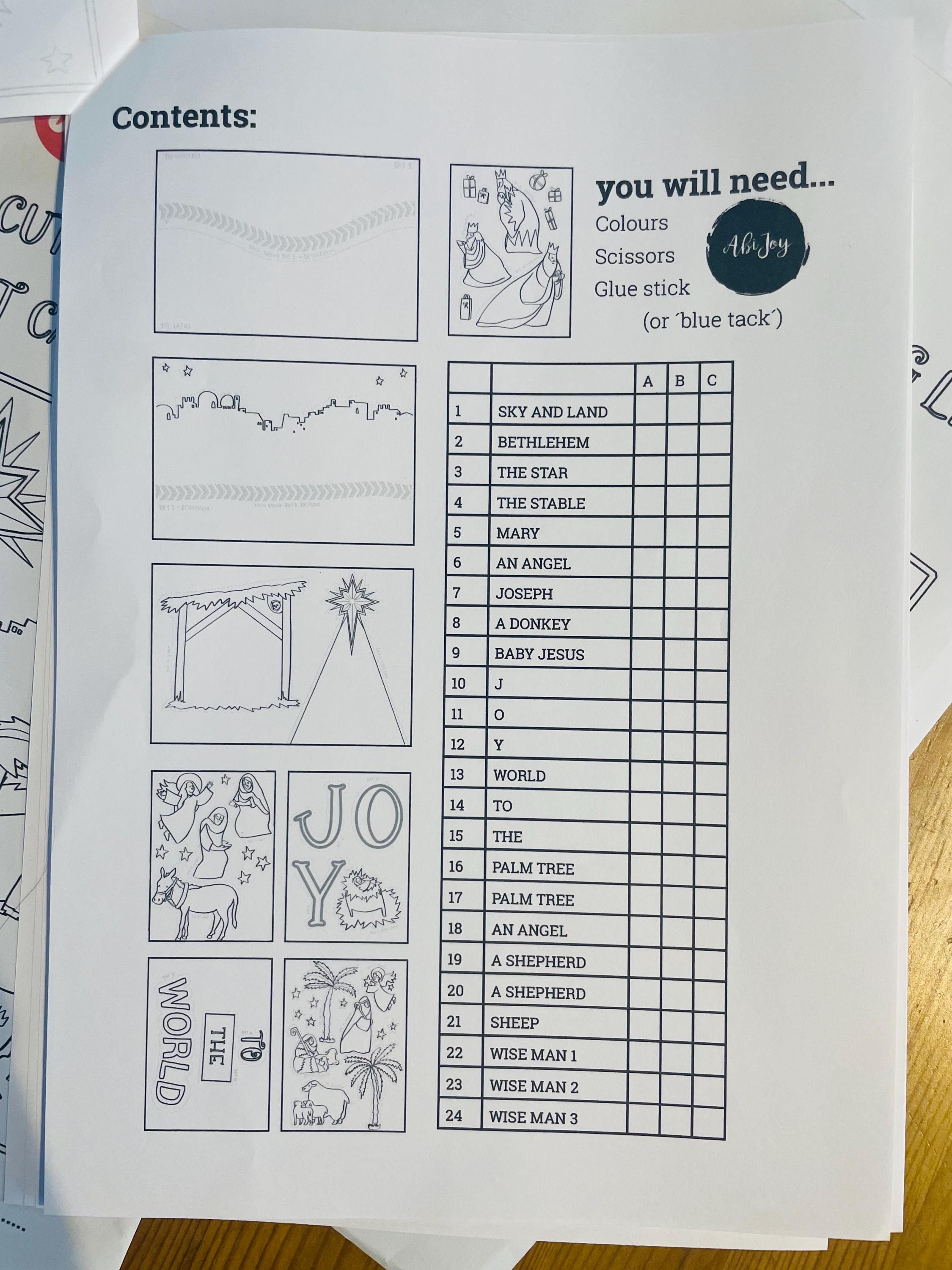 Pdf Advent Activity Pack - Nativity, Colour Cut and Stick, English and ...