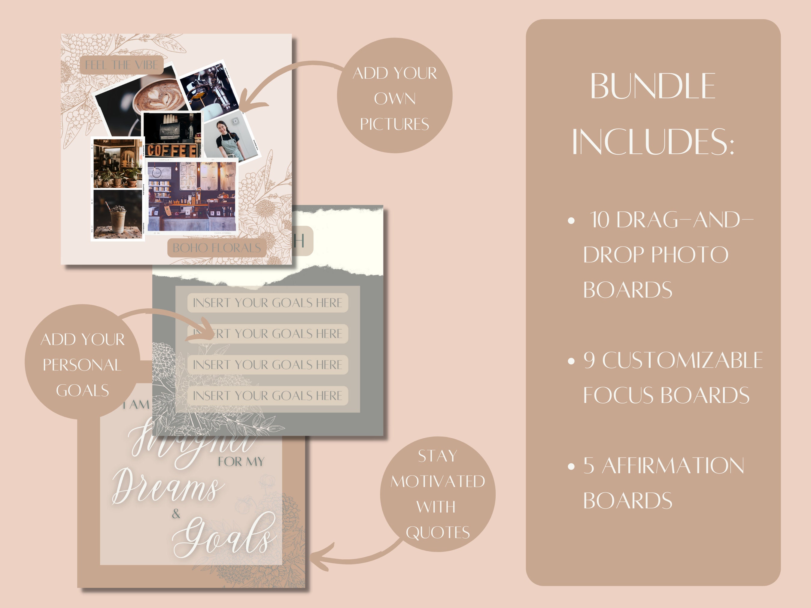 Digital Vision Board Kit | Vision Board Printable | Goal Planner ...