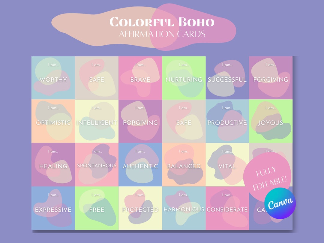 Denmark Pastel Affirmation Cards - Etsy