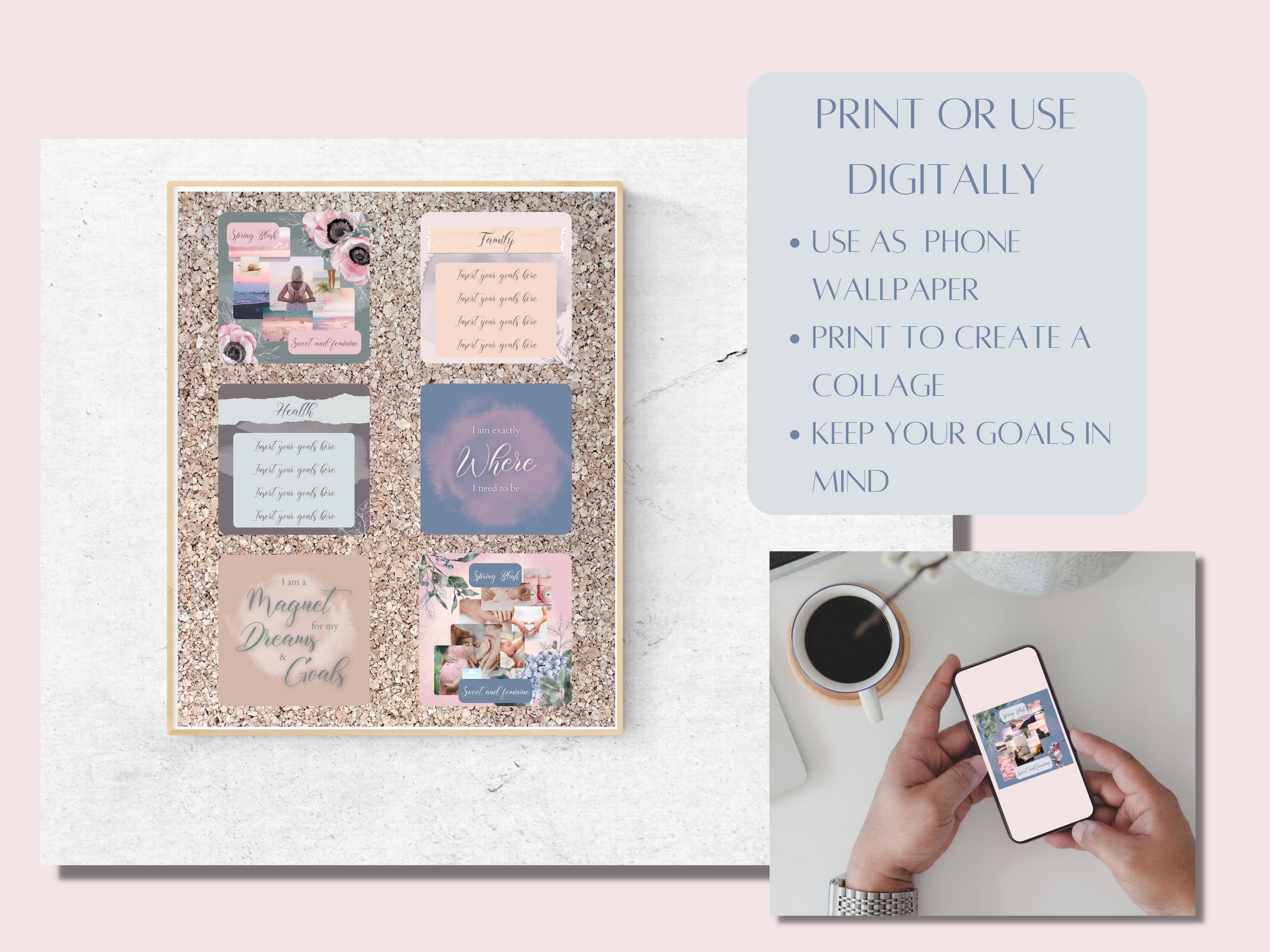 Digital Vision Board Kit | Vision Board Printable | Goal Planner ...