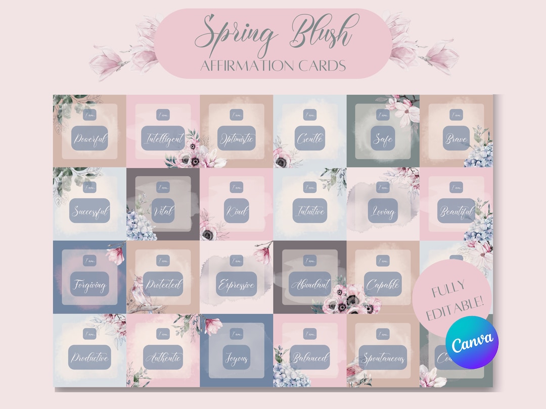 Spring Blush Affirmation Cards - Etsy