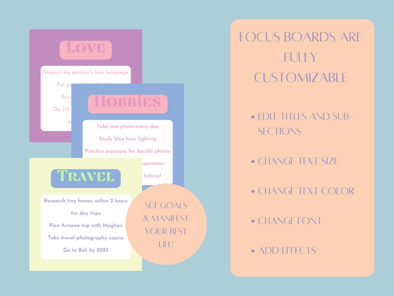 Digital Vision Board Kit | Vision Board Printable | Goal Planner ...