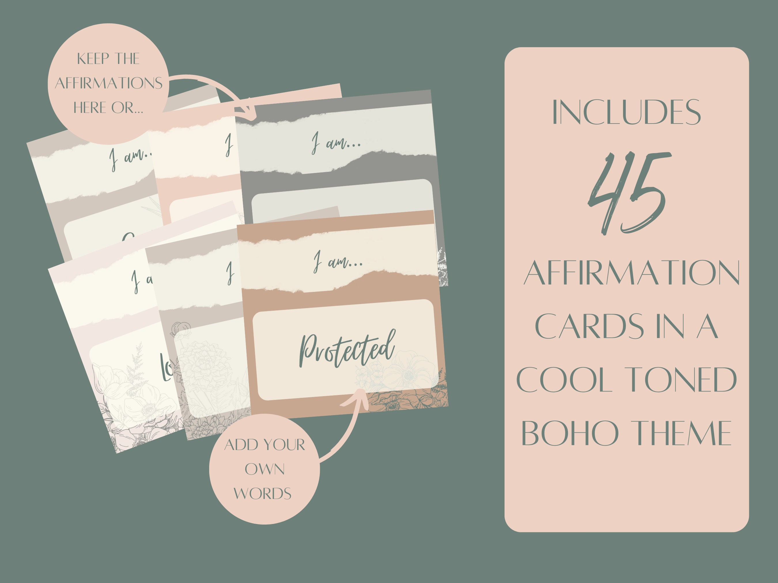 Cool Boho Affirmation Cards - Etsy