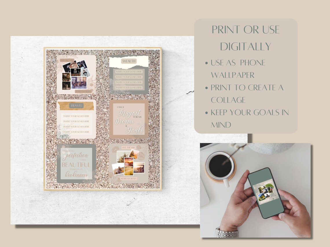 Digital Vision Board Kit | Vision Board Printable | Goal Planner ...
