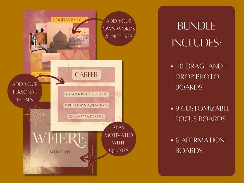 Digital Vision Board Kit | Vision Board Printable | Goal Planner ...