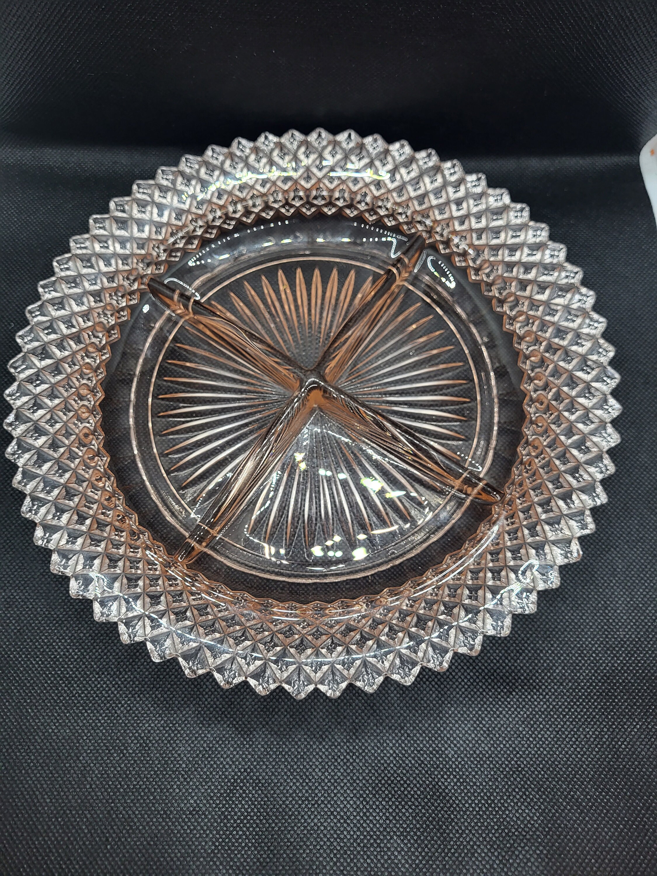 Depression Glass Miss America Plate Pink 4 Section Relish Pickle Dish ...