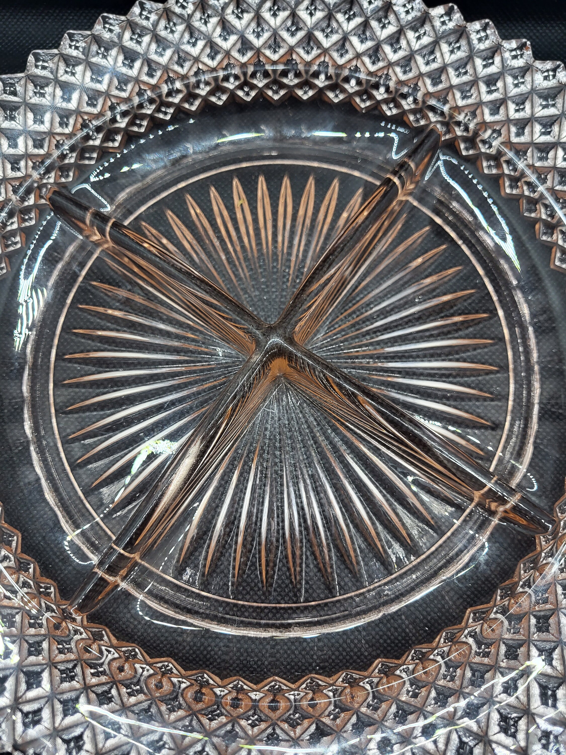 Depression Glass Miss America Plate Pink 4 Section Relish Pickle Dish ...