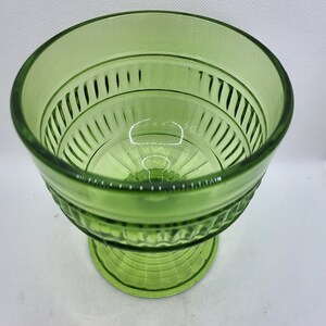 Green Glass Candy Dish - Pedestal Glass Dish - Depression Glass Compote ...