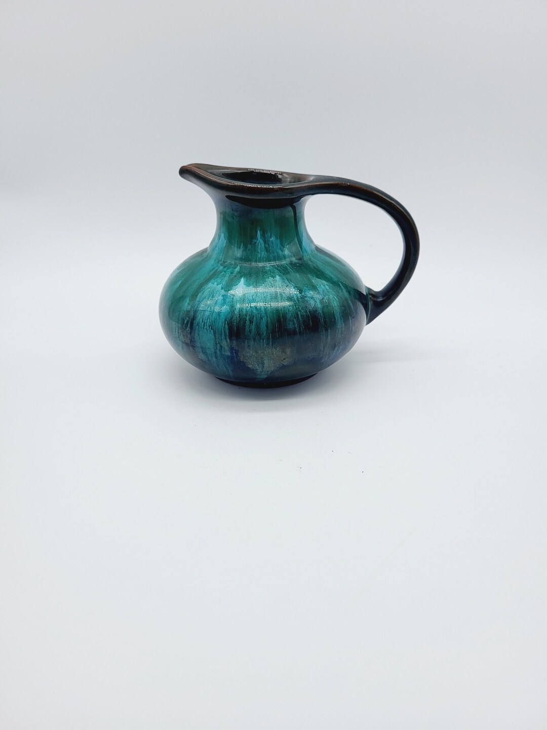 Blue Mountain Pottery Pitcher: Drip Glaze Vase Jug - Etsy