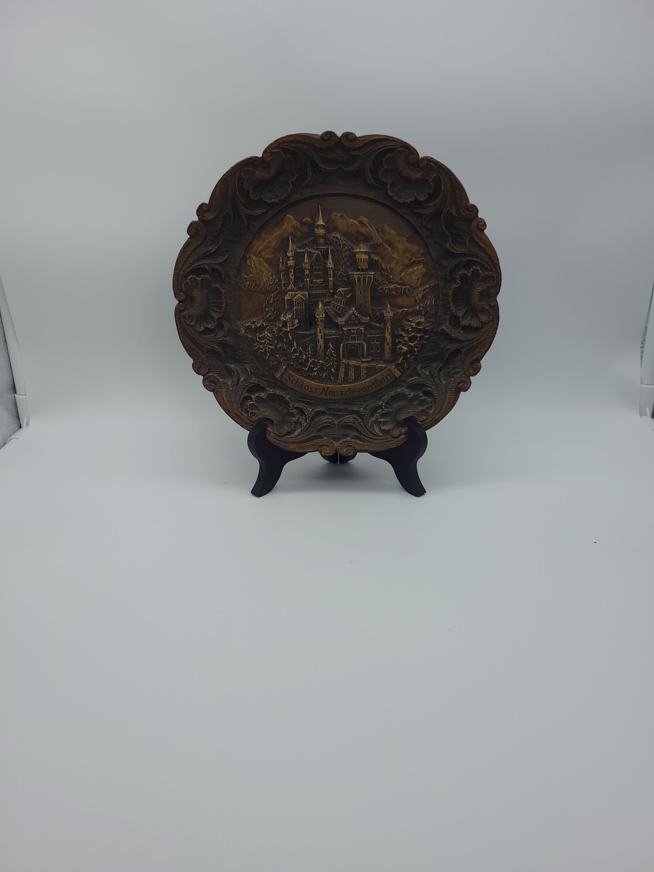 Vintage German Neuschwanstein 3D Hand Carved Castle Plate - Etsy