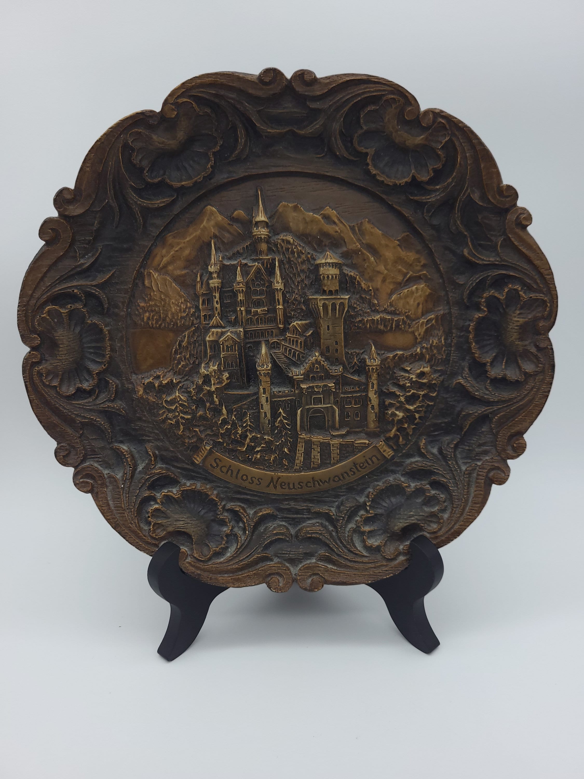 Vintage German Neuschwanstein 3D Hand Carved Castle Plate - Etsy