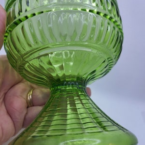 Green Glass Candy Dish - Pedestal Glass Dish - Depression Glass Compote ...