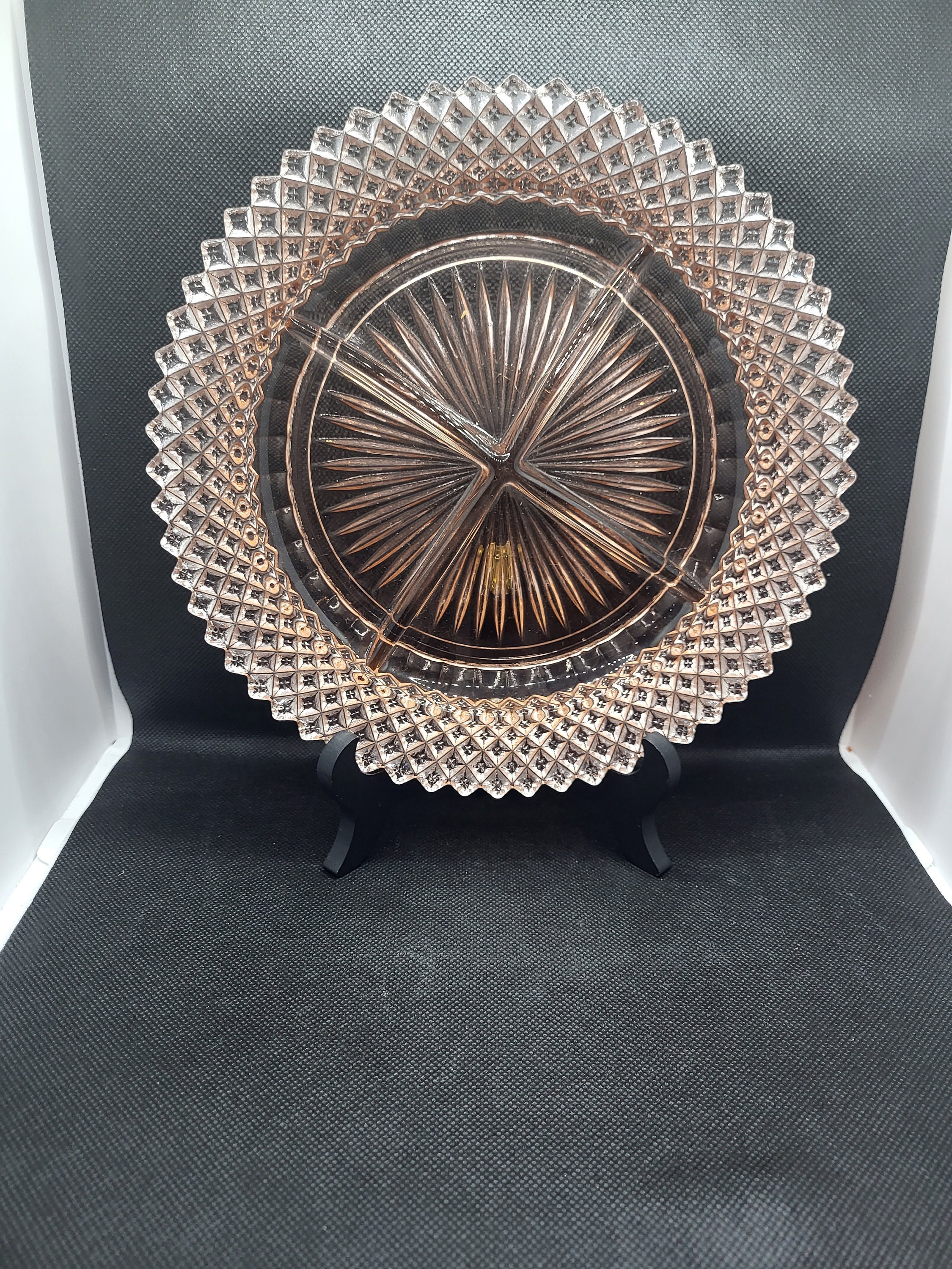 Depression Glass Miss America Plate Pink 4 Section Relish Pickle Dish ...