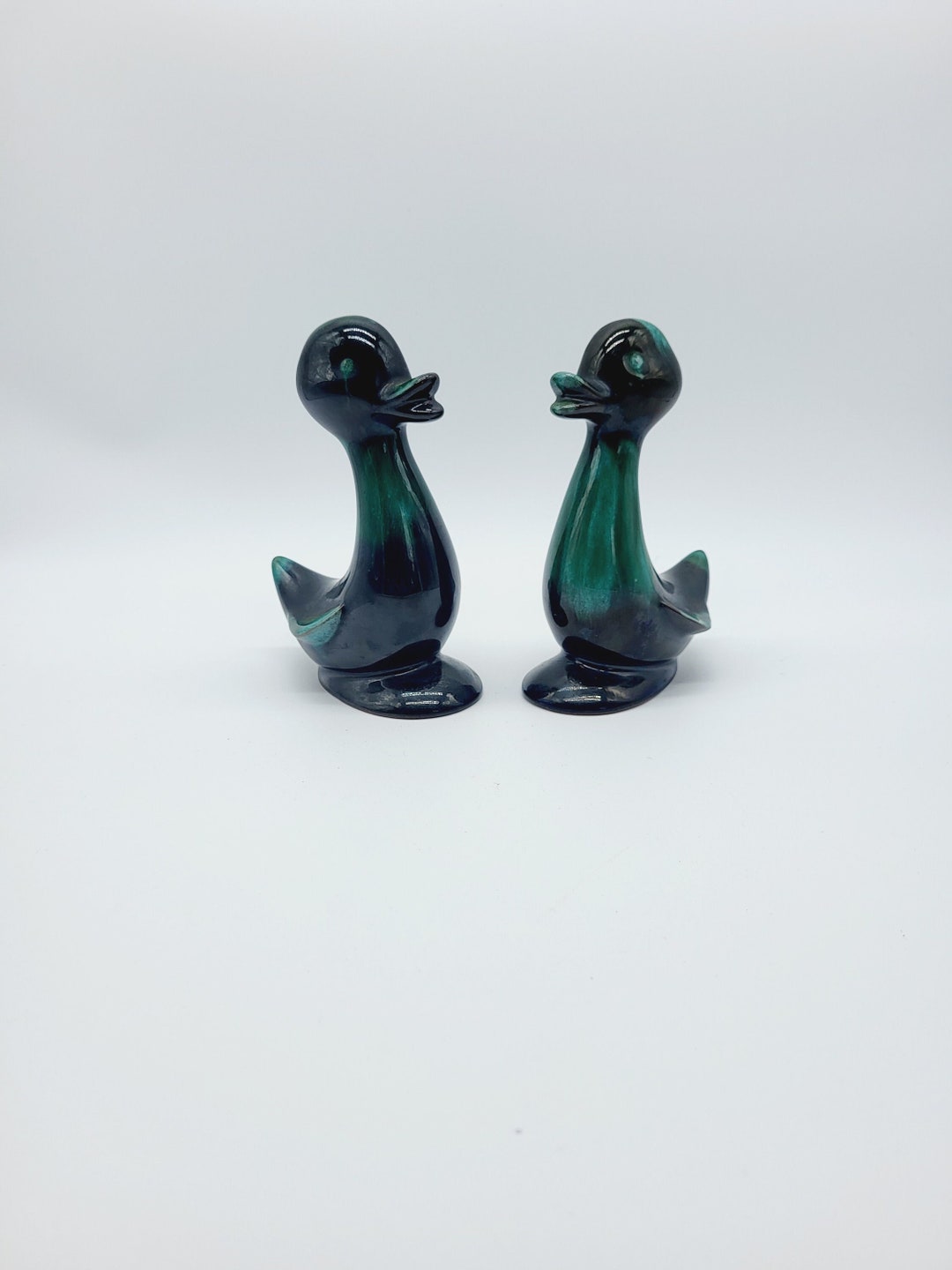 Blue Mountain Pottery Ducks - Set of Two - Red Clay Green and Black ...