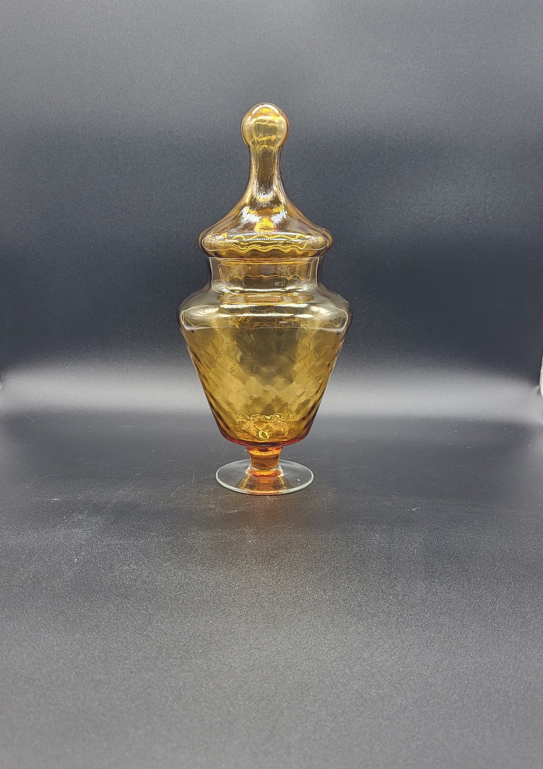 Amber Optic Apothecary Jar With Circus Tent Lid Italian - Etsy
