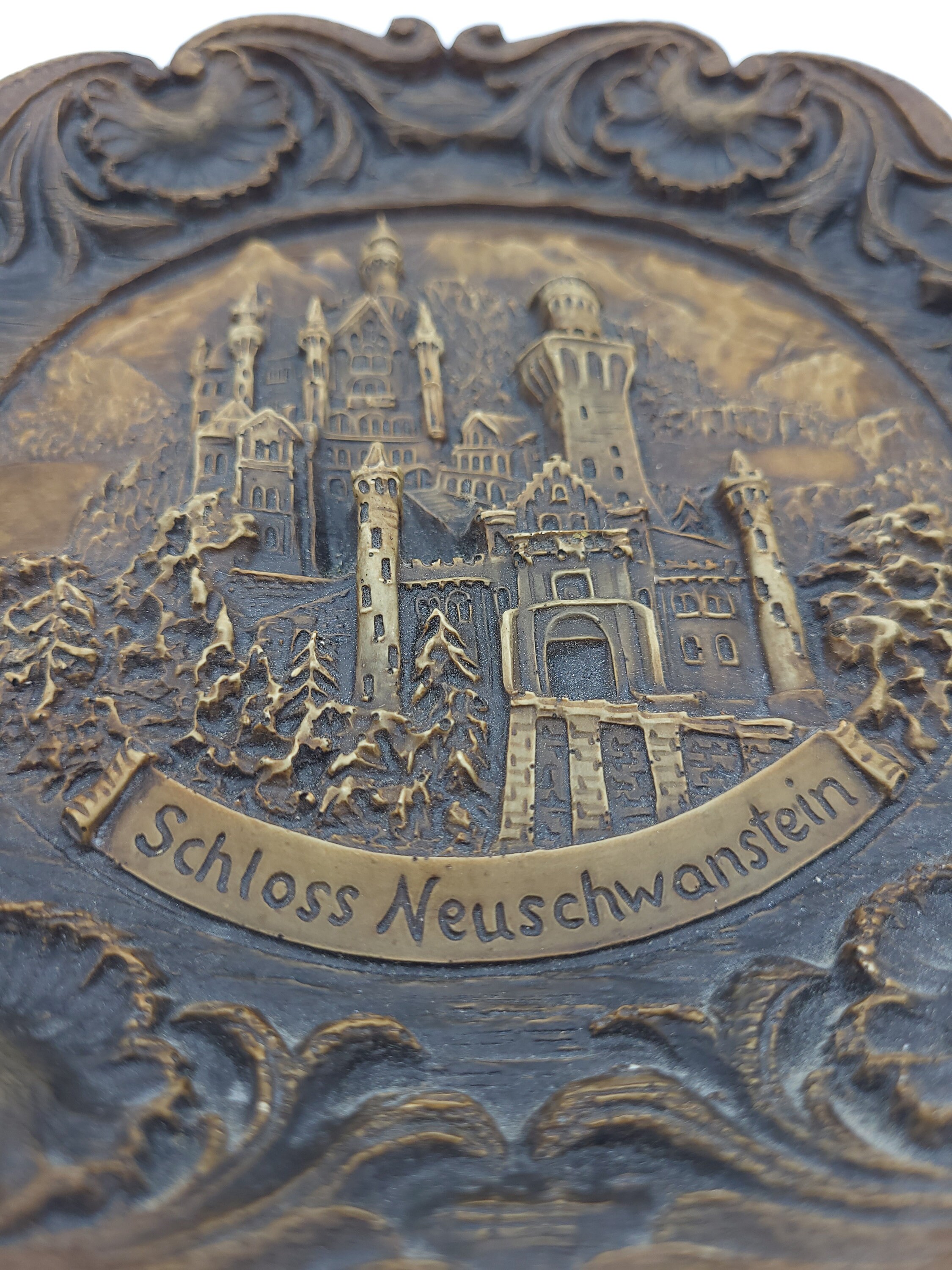 Vintage German Neuschwanstein 3D Hand Carved Castle Plate - Etsy