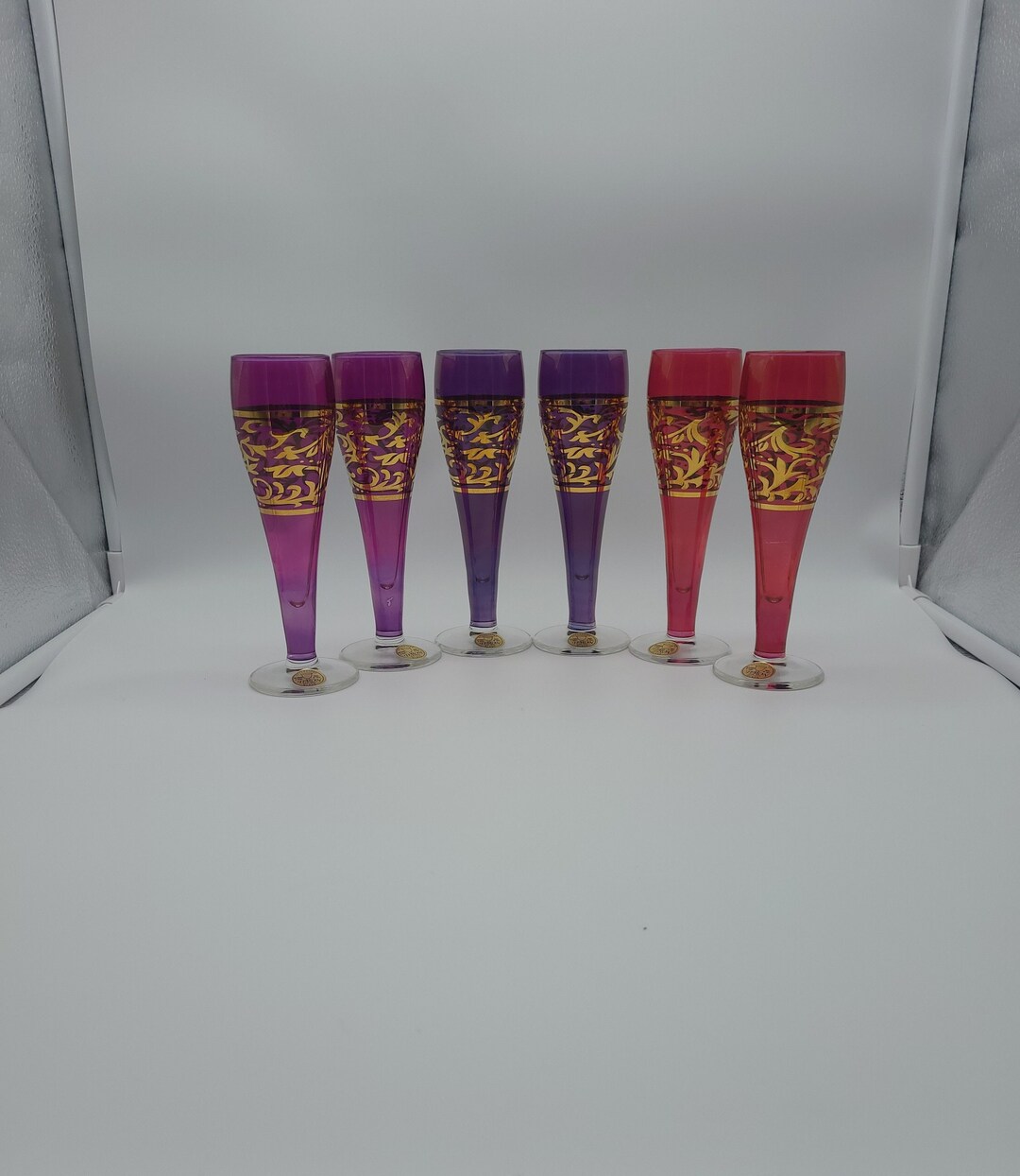 Vintage Timon Sherry Glasses Italian Made - Set of 6 Gold Painted ...